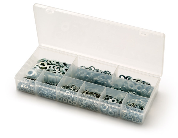 1525 Piece Flat & Spring Washer Kit M5 M6 M8 M10 & M12 Zinc Plated ...