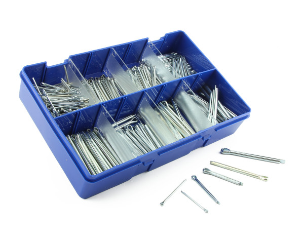 600 Piece Split Pin Kit M1.6-M5 Zinc Plated | KM105140 | Fastener Kits ...